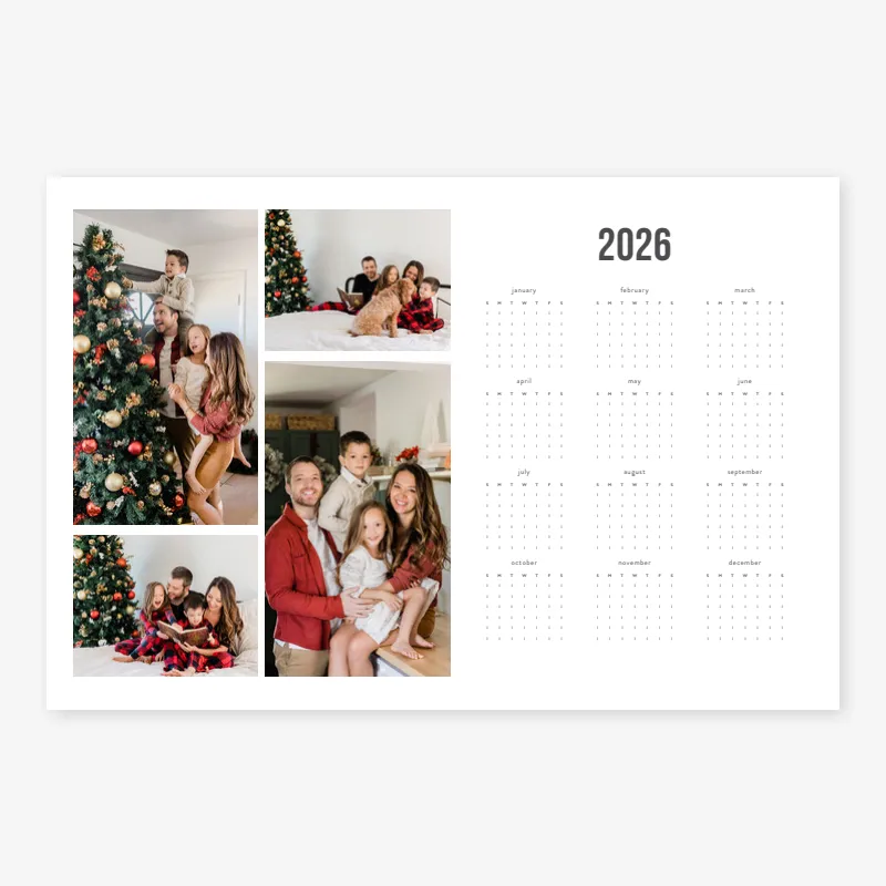 4 Image Collage Sheet Calendar | 18x12"